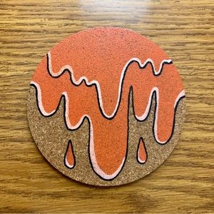 Dining | Multicolor Grime Drip Cork Coasters Lot Of 9 | Poshmark